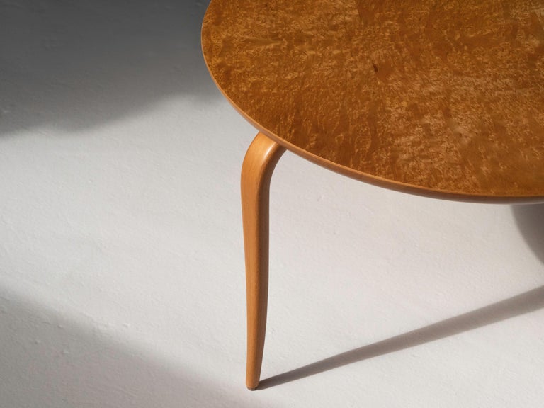 Bruno Mathsson 'Annika' Cocktail Table in Burlwood for Dux Sweden 1960 ...