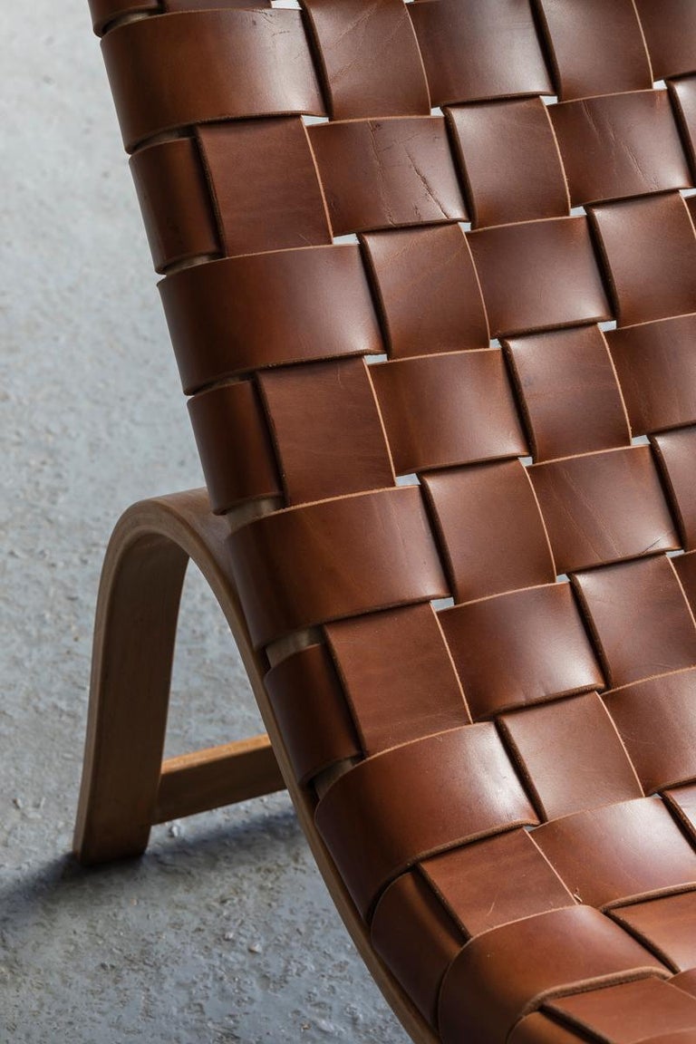 Bruno Mathsson for Karl Mathsson Lounge Chair ‘Vilstol 36’ with Foot Stool For Sale at 1stDibs