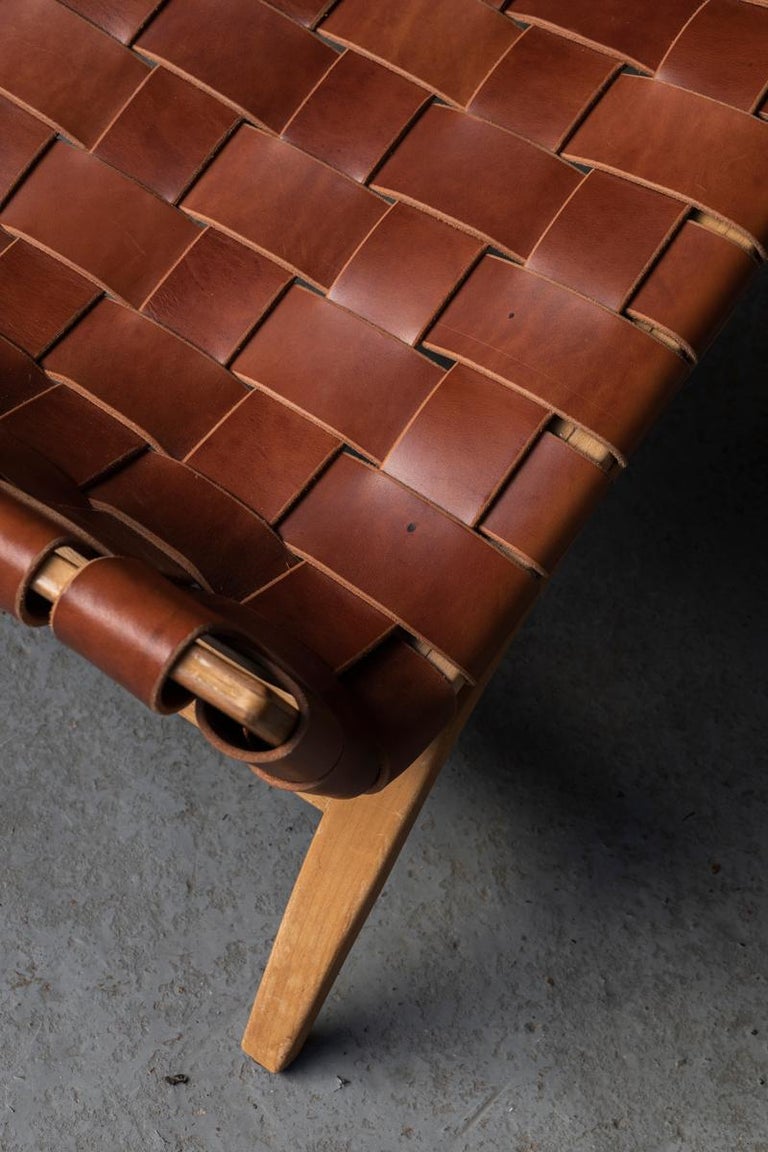 Bruno Mathsson for Karl Mathsson Lounge Chair ‘Vilstol 36’ with Foot Stool For Sale at 1stDibs