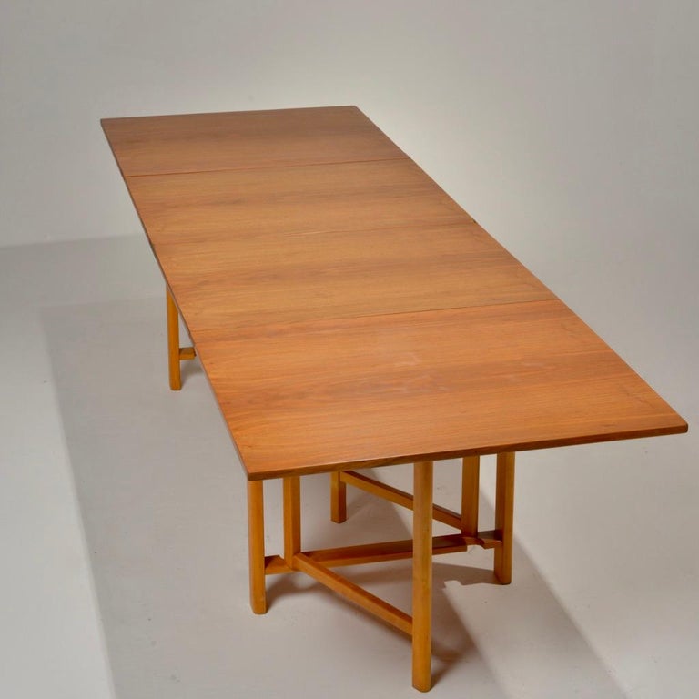 Bruno Mathsson "Maria Flap" Folding Table, Karl Mathsson, Sweden, 1950s ...