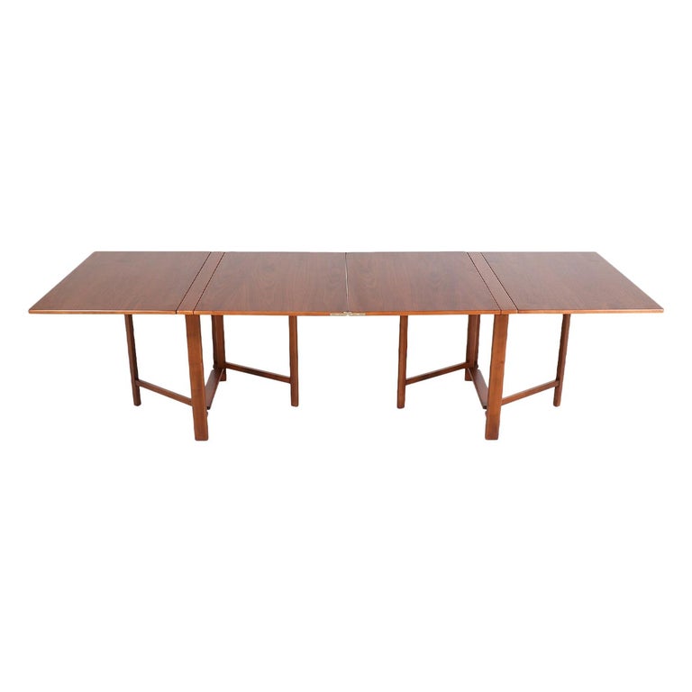 Bruno Mathsson "Maria Flap" Walnut Dining Table for Karl Mathsson at ...