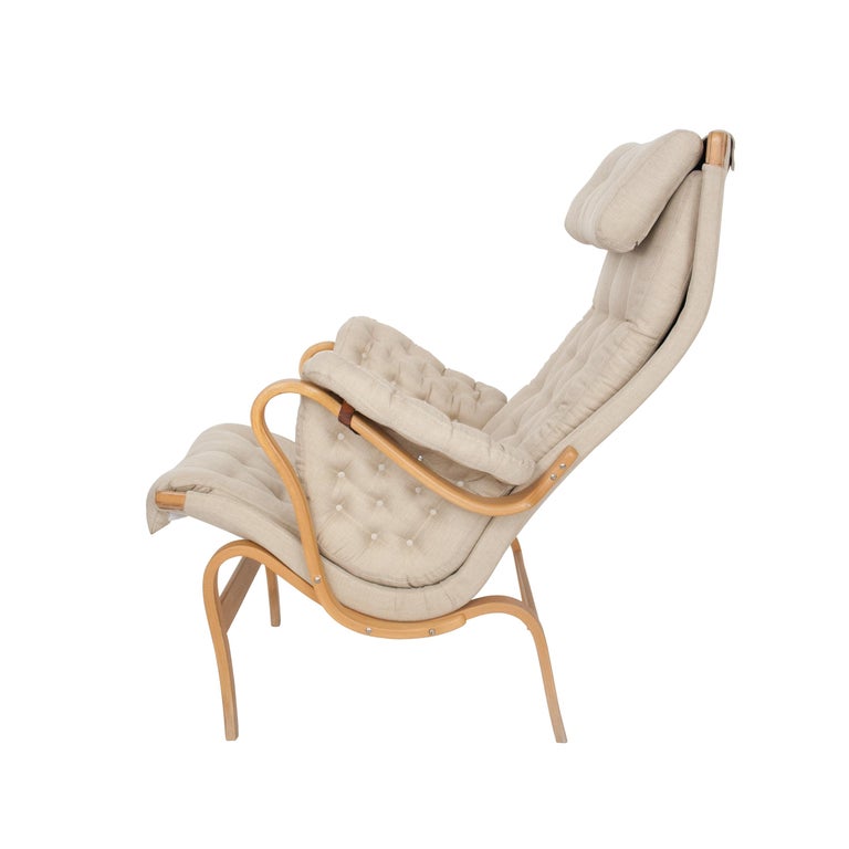 Bruno Mathsson "Pernilla" Model Brown Beige Birch Wood Swedish ...