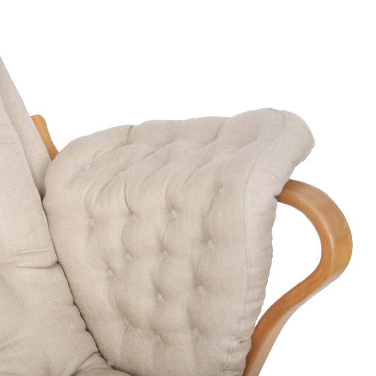 Bruno Mathsson "Pernilla" Model Brown Beige Birch Wood Swedish ...