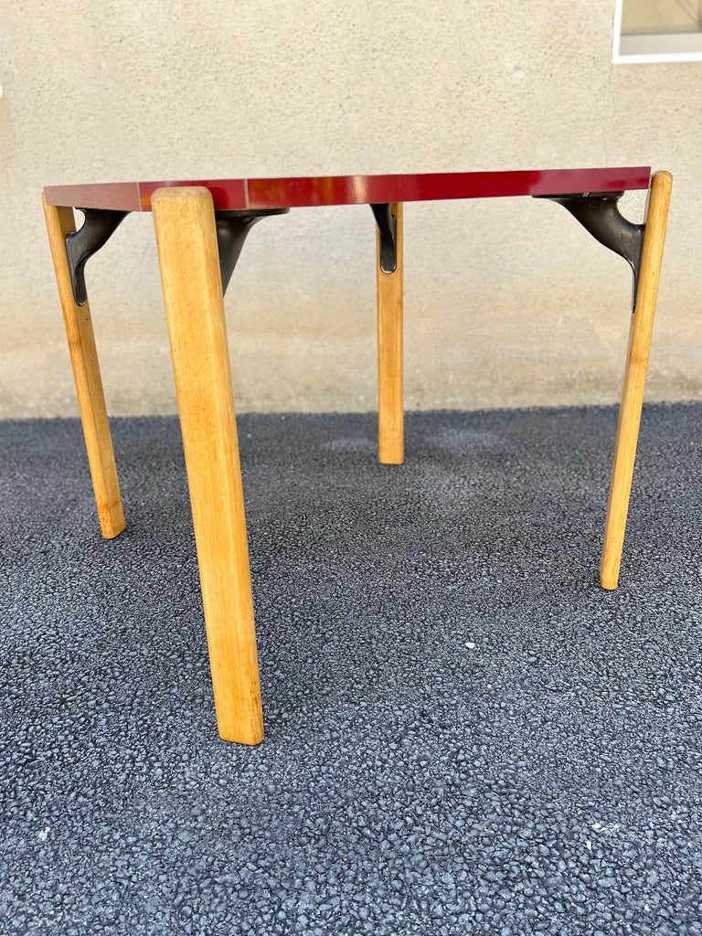 Bruno Rey Table in Red Formica for Dietiker, 1970s For Sale at 1stDibs