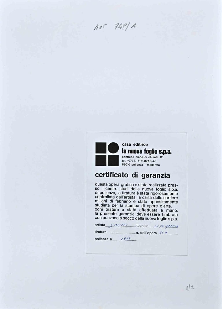 Bruno Saetti - Blue Angels - Lithograph by Bruno Saetti - 1973 For Sale ...