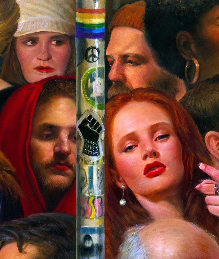 Bruno Surdo - We Are All Connected, Original Oil on Canvas Painting On ...