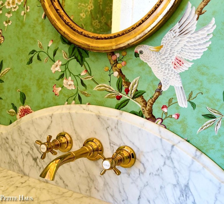 Brunschwig and Fils Hand-Printed Yellow Kanchou Mimosa Wallpaper Double ...