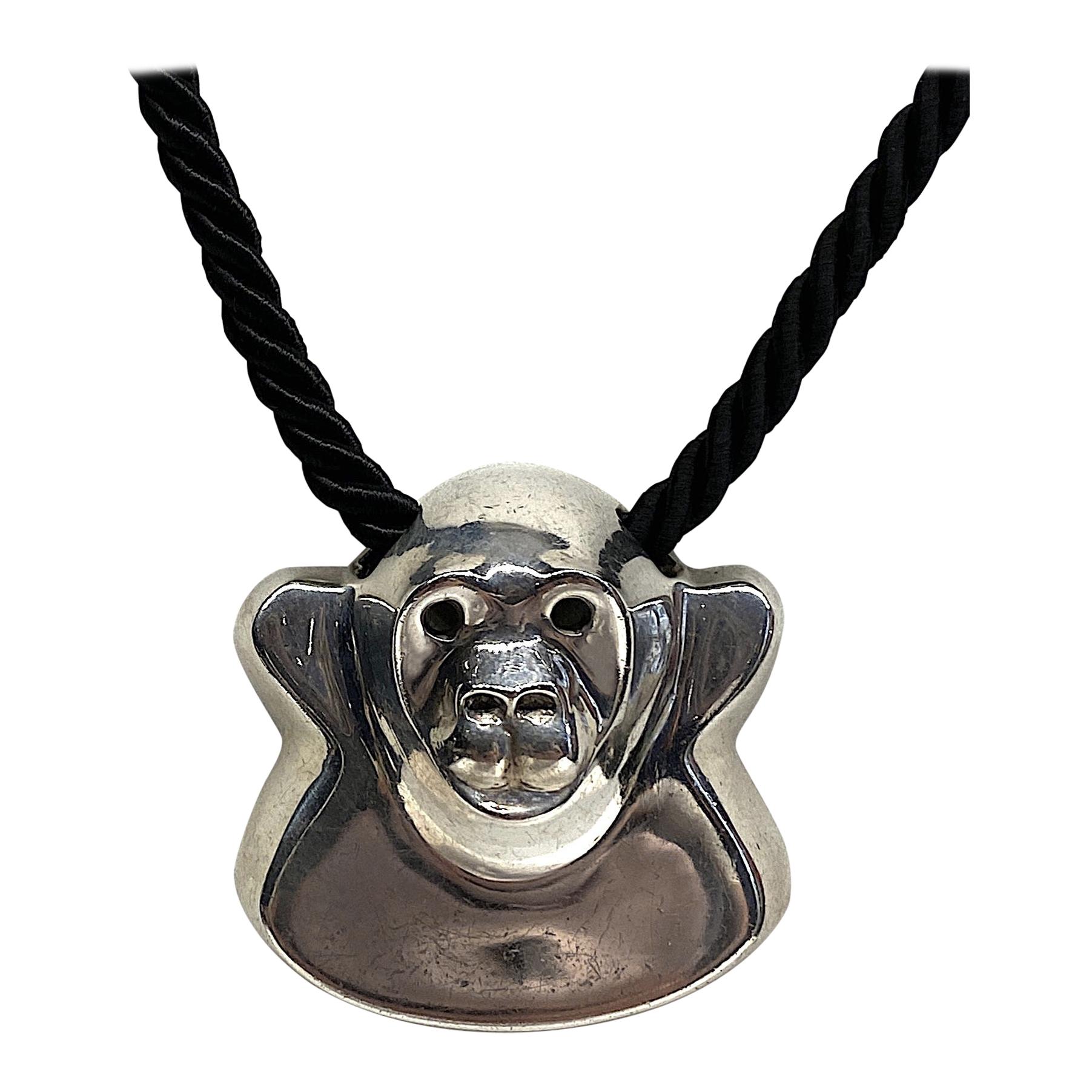 Brusca - Dante Sterling Silver Zoo Series Gorilla Pendant Necklace For ...