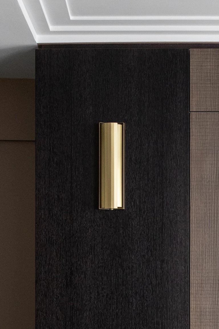 LETO 360 brushed Brass Wall Light with Mobile Fins For Sale at 1stDibs
