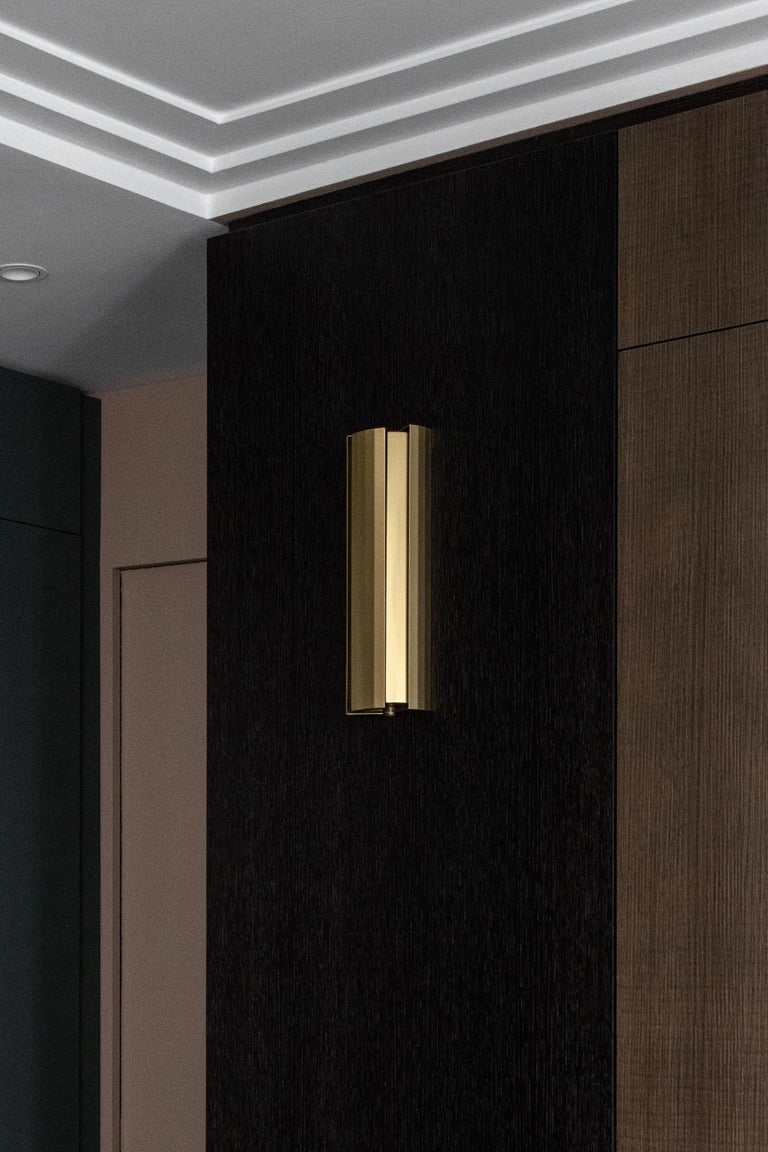 LETO 360 brushed Brass Wall Light with Mobile Fins For Sale at 1stDibs