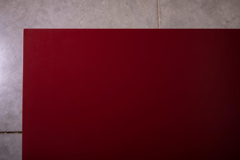 Brutal Deep Dark Red Dining Table For Sale at 1stDibs