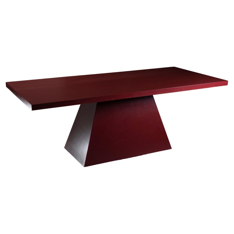 Brutal Deep Dark Red Dining Table For Sale at 1stDibs
