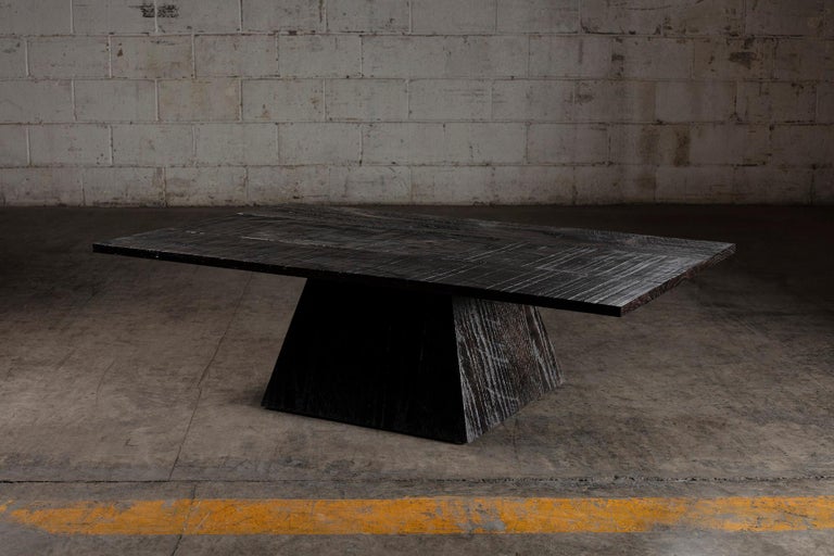 Brutal Black Oak Dining Table For Sale at 1stDibs | black modern dining ...