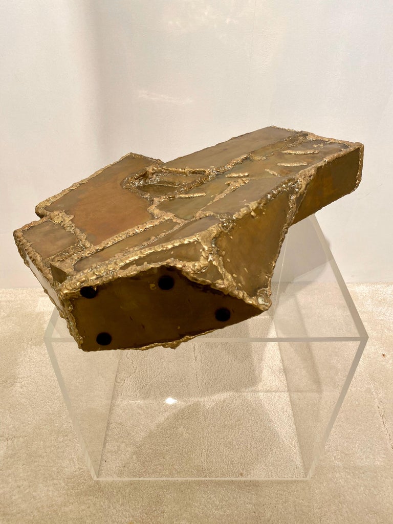Brutalist Abstract Golden Bronze Sculpture Untitled, 1970s For Sale at ...
