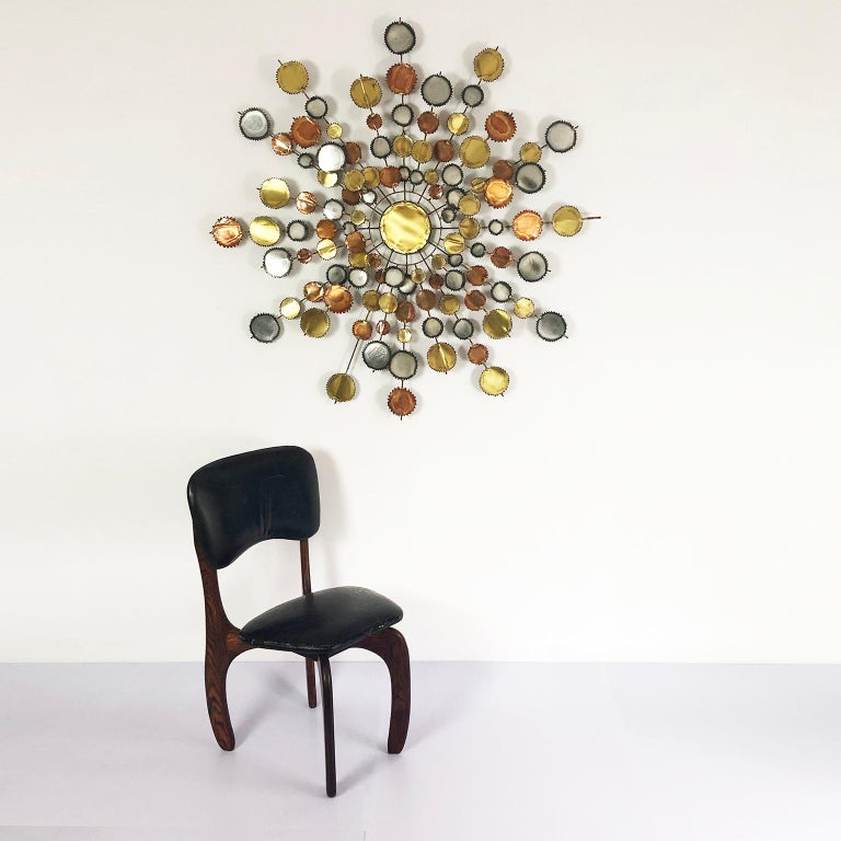 Brutalist Abstract Wall Sculpture in the Style of Curtis Jere at 1stDibs