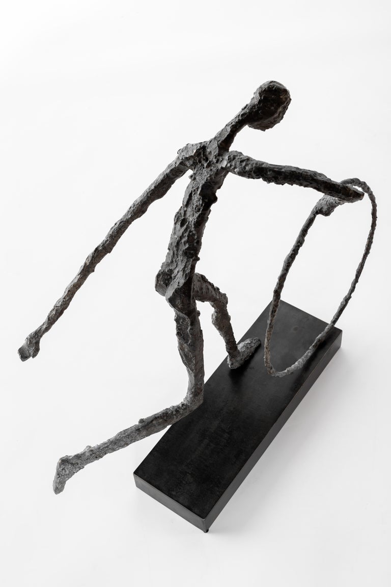 Brutalist Acrobat Figure on Modern Stand For Sale at 1stDibs