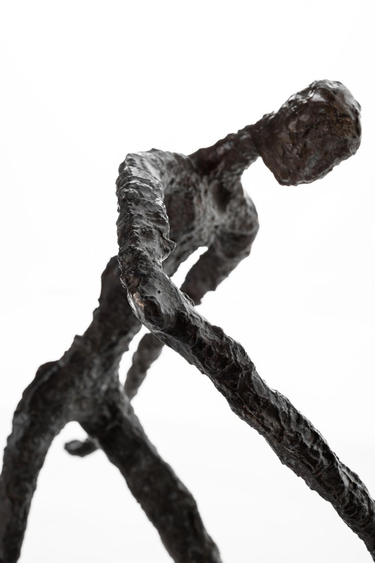 Brutalist Acrobat Figure on Modern Stand For Sale at 1stDibs