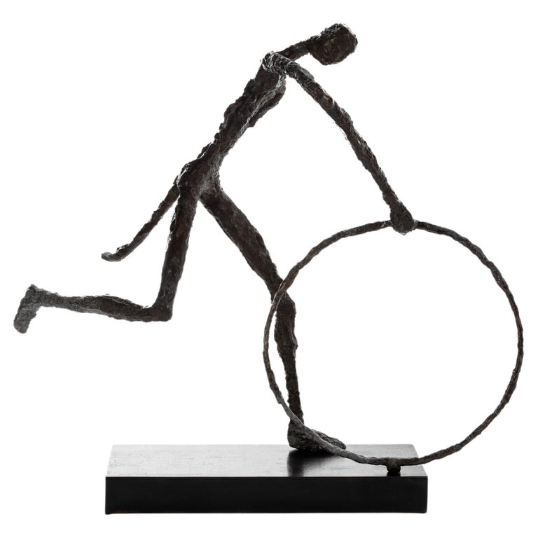 Brutalist Acrobat Figure on Modern Stand For Sale at 1stDibs