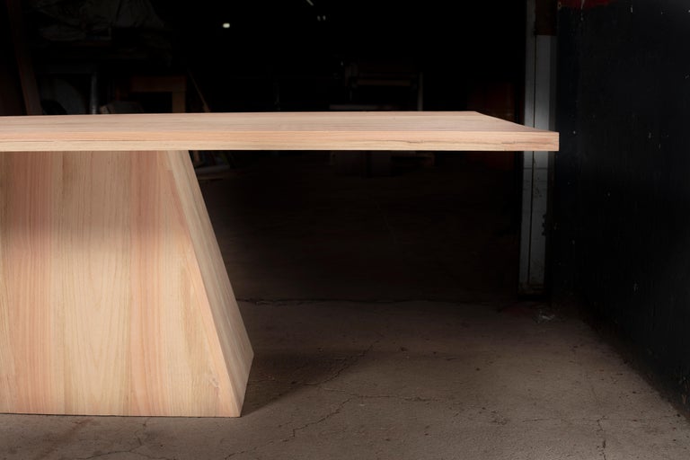 Brutalist All Natural Solid Red Oak Dining Table For Sale at 1stDibs