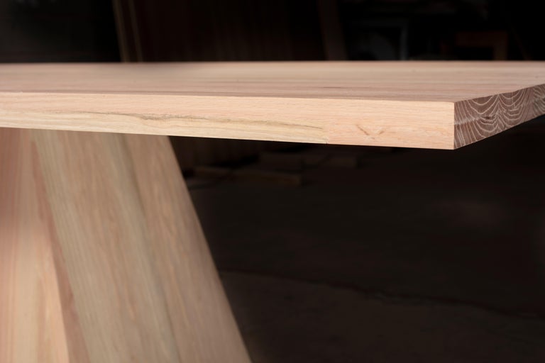 Brutalist All Natural Solid Red Oak Dining Table For Sale at 1stDibs