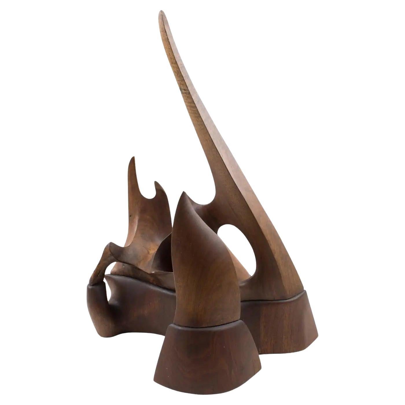 Modernist Architectural Wood Ornament Sculpture Abstract Tuning Fork ...