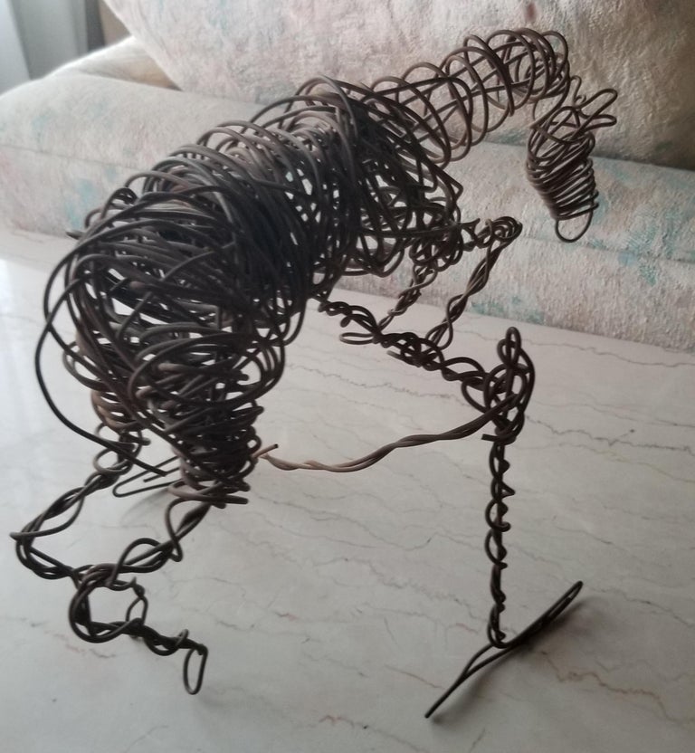 Brutalist Art Wire Horse Sculpture Modernist Metal Jumper, 1960s at 1stDibs
