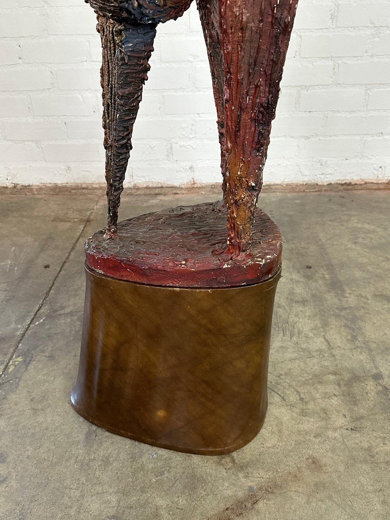 Brutalist Bass Player Sculpture For Sale at 1stDibs