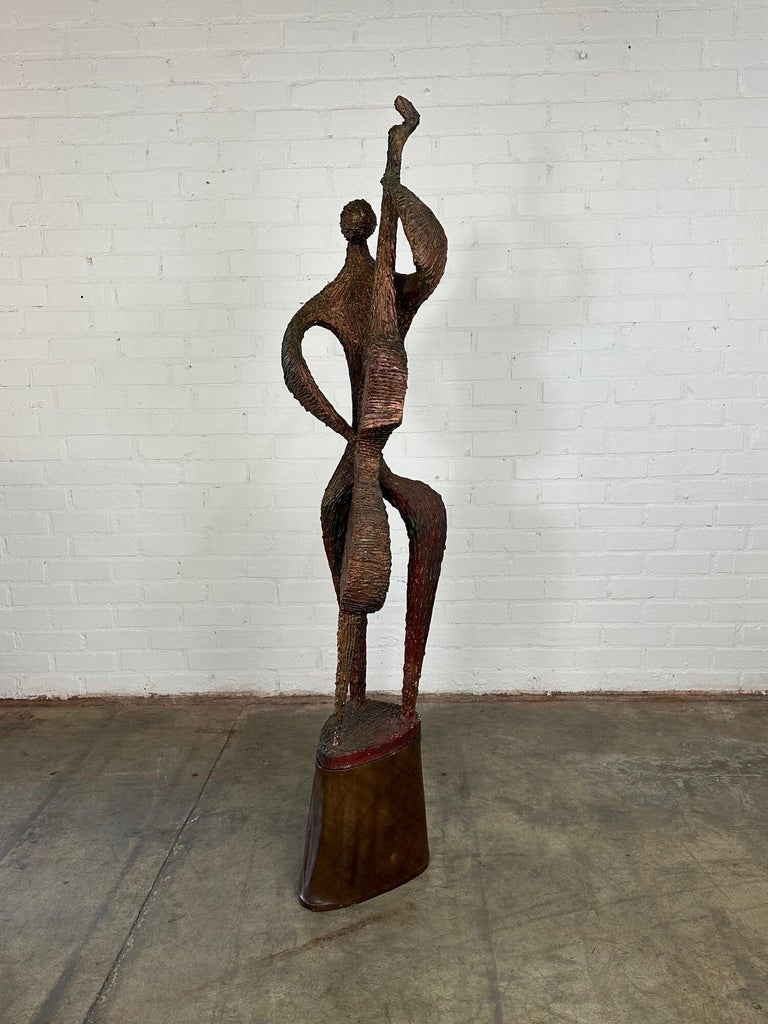 Brutalist Bass Player Sculpture For Sale at 1stDibs