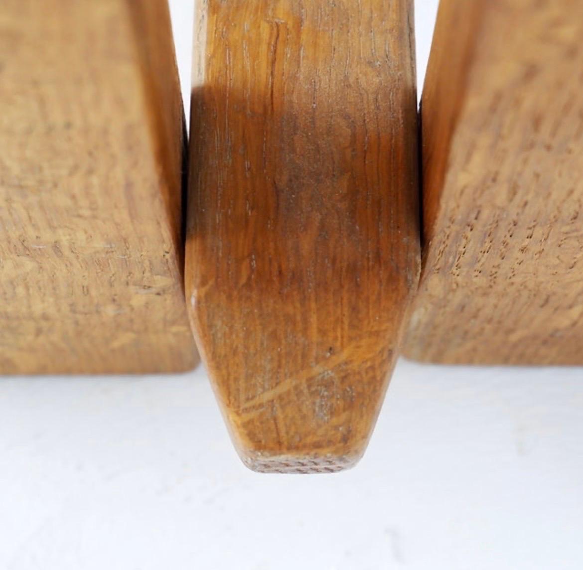 Brutalist bench or side table in solid wood - 1960s For Sale at 1stDibs