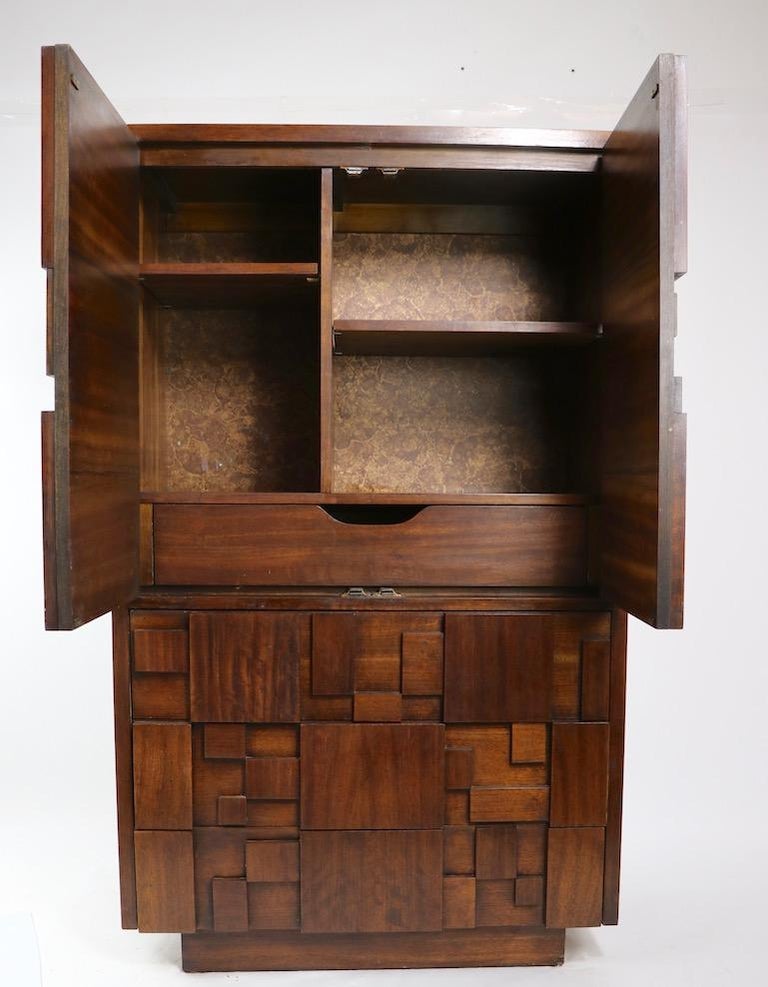 Brutalist Block Front Chifferobe Dresser Mosaic by Lane at 1stDibs