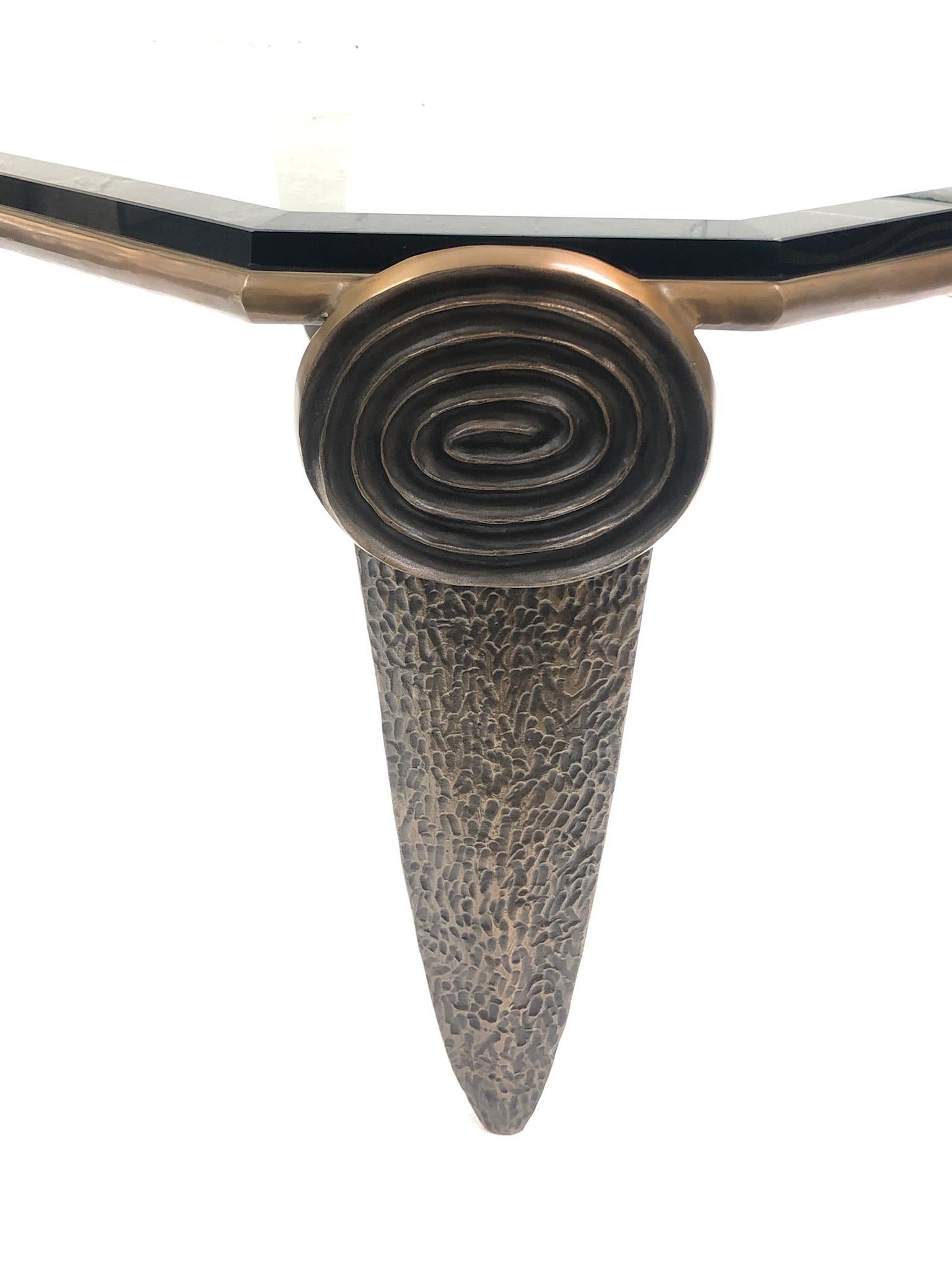 Brutalist Bronze and Glass Coffee Table by Tom Corbin For Sale at ...