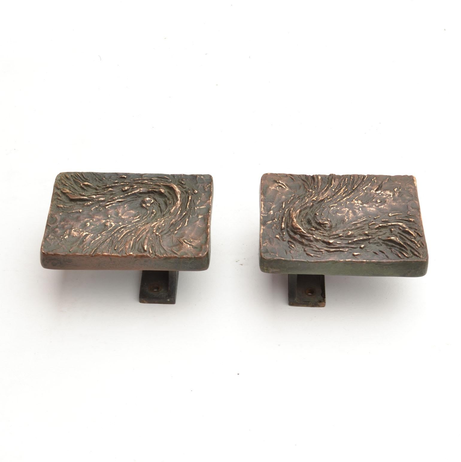 Brutalist Bronze Rectangle Push and Pull Door Handles Double Doors For Sale at 1stDibs ...