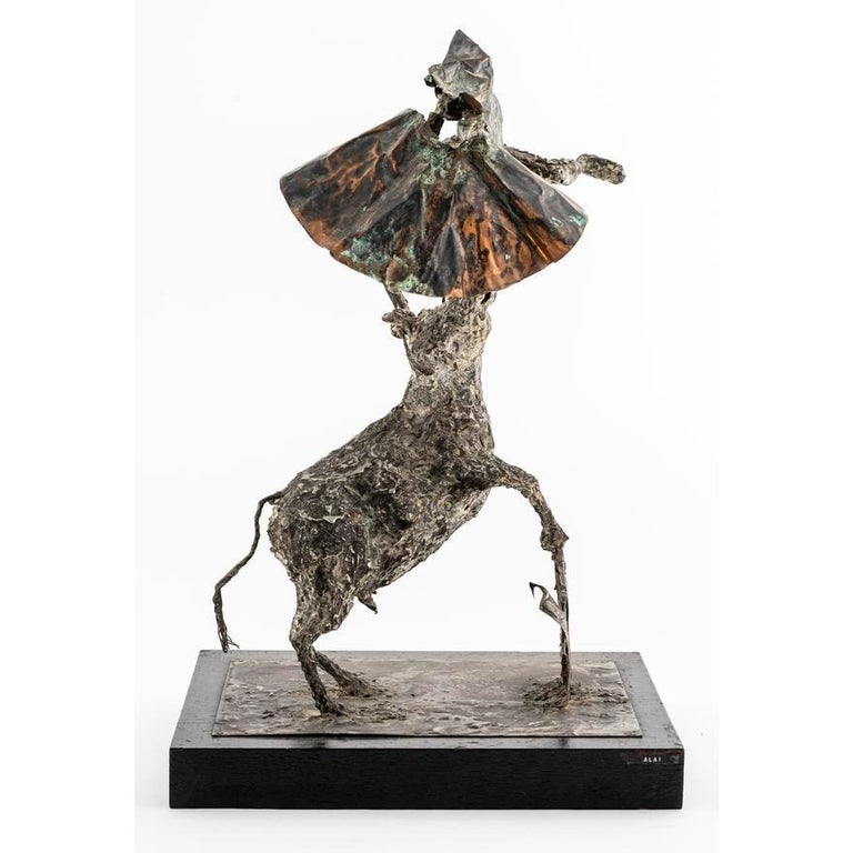 Brutalist Bull Throwing Matador Sculpture For Sale at 1stDibs