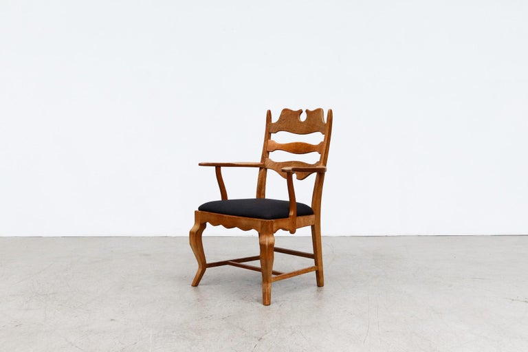 Brutalist Carved Oak Razorback, Throne-Like, Armchair at 1stDibs ...