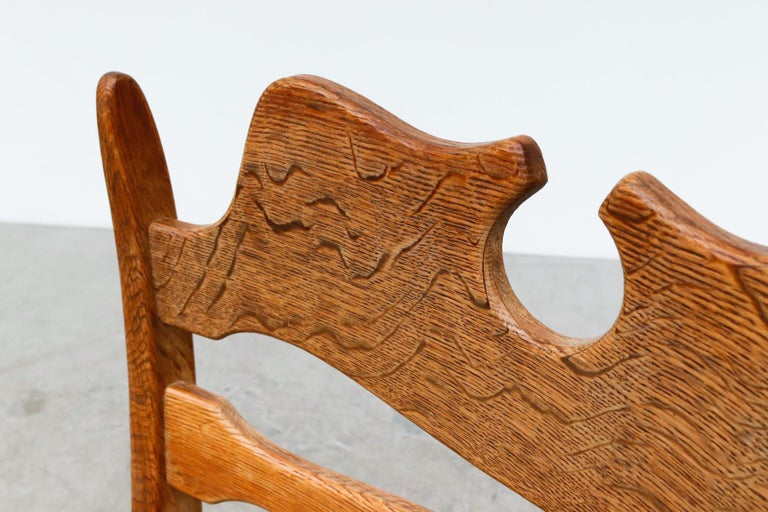 Brutalist Carved Oak Razorback, Throne-Like, Armchair at 1stDibs ...