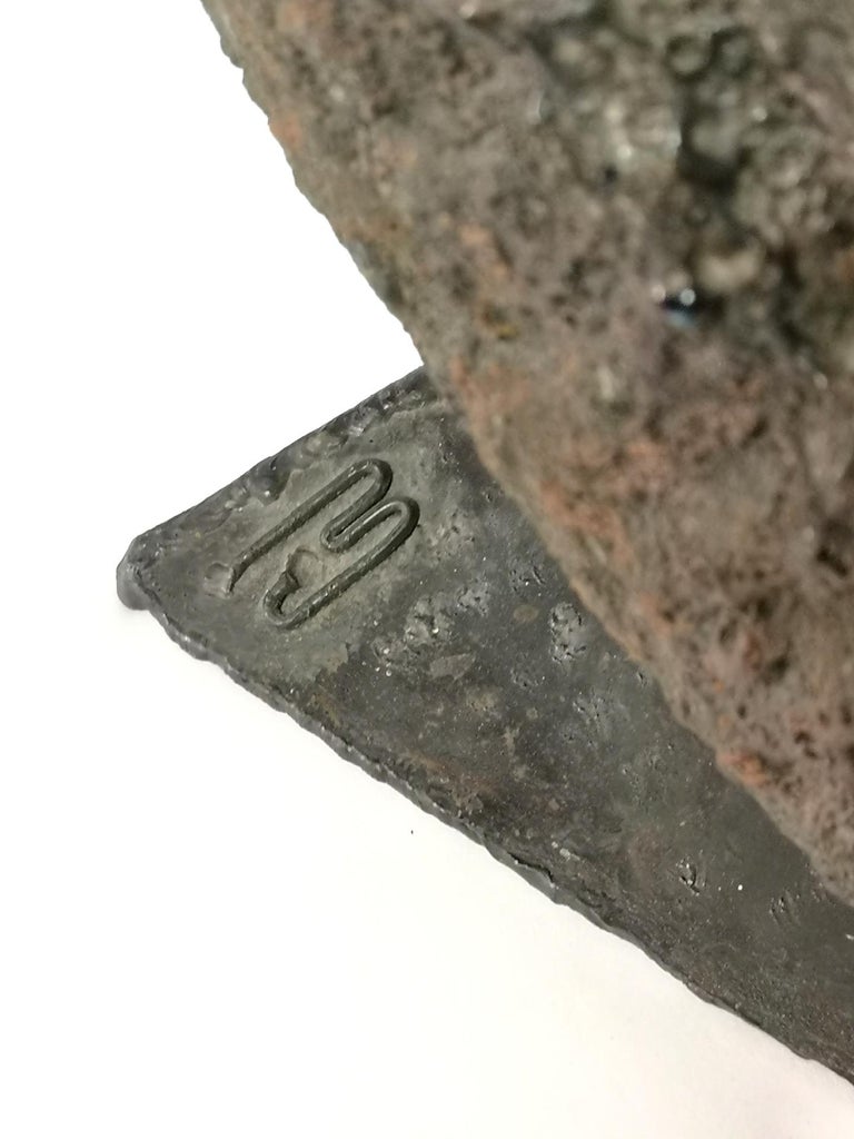 Brutalist Carved Stone Head by Jeno Murai, 1970's For Sale at 1stDibs