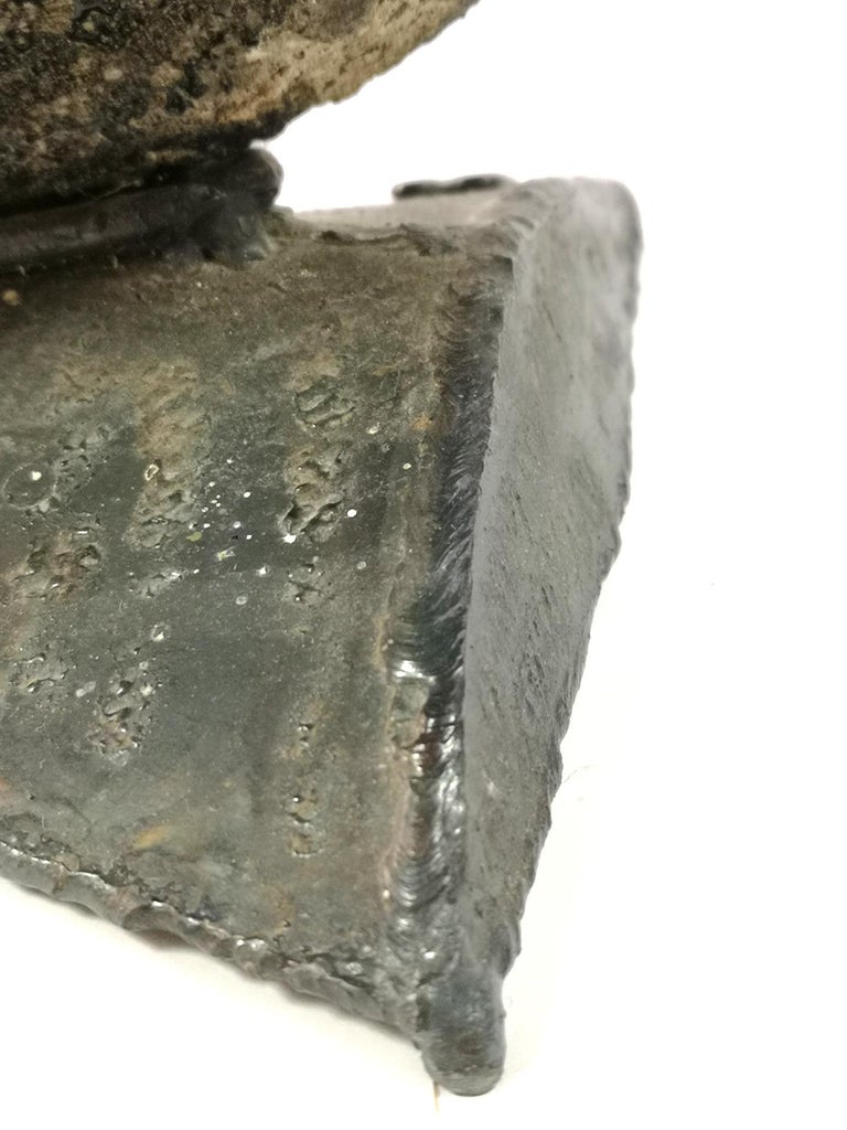 Brutalist Carved Stone Head by Jeno Murai, 1970's For Sale at 1stDibs