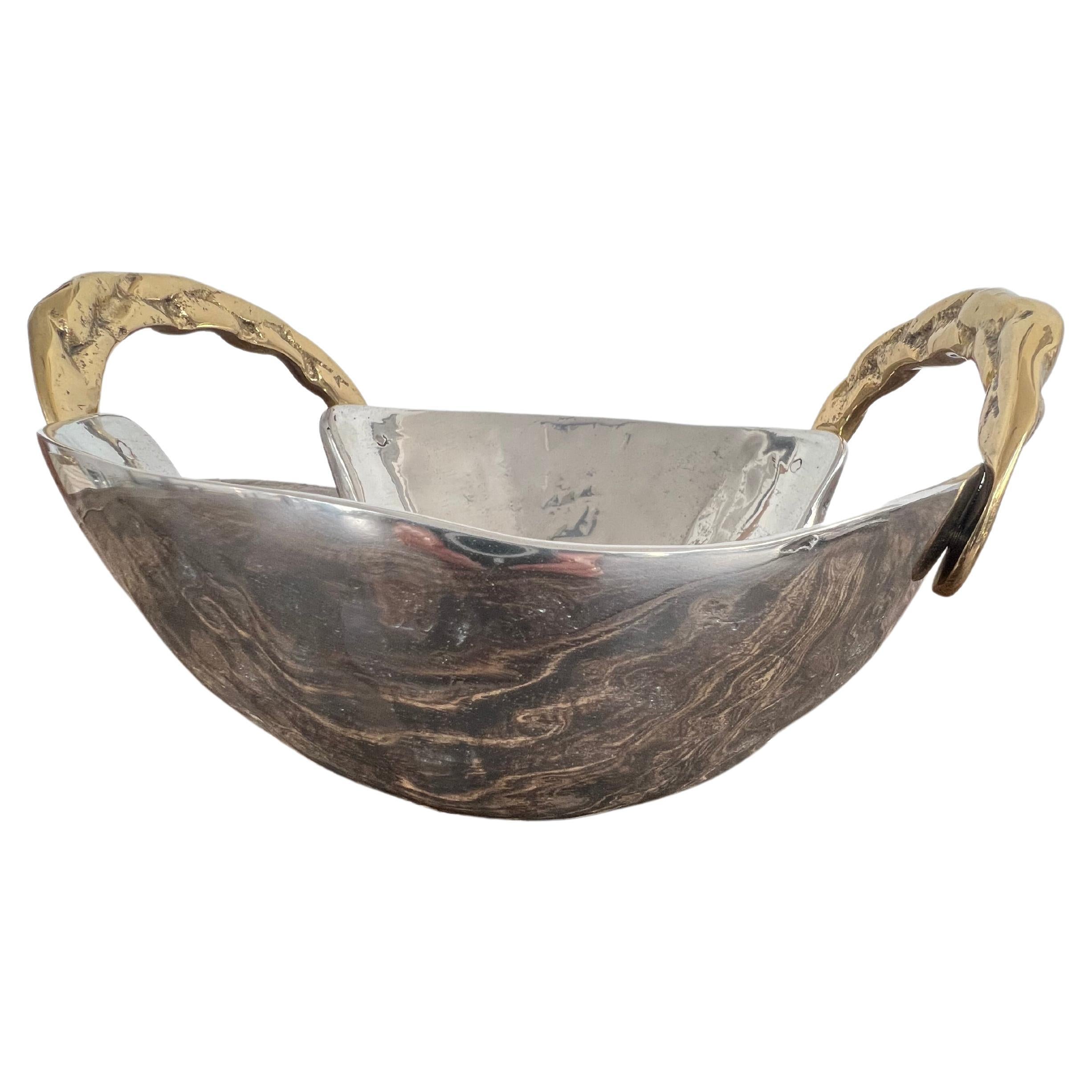 Brutalist Maze Bowl Cast Aluminum and Brass Reference A080 by David ...