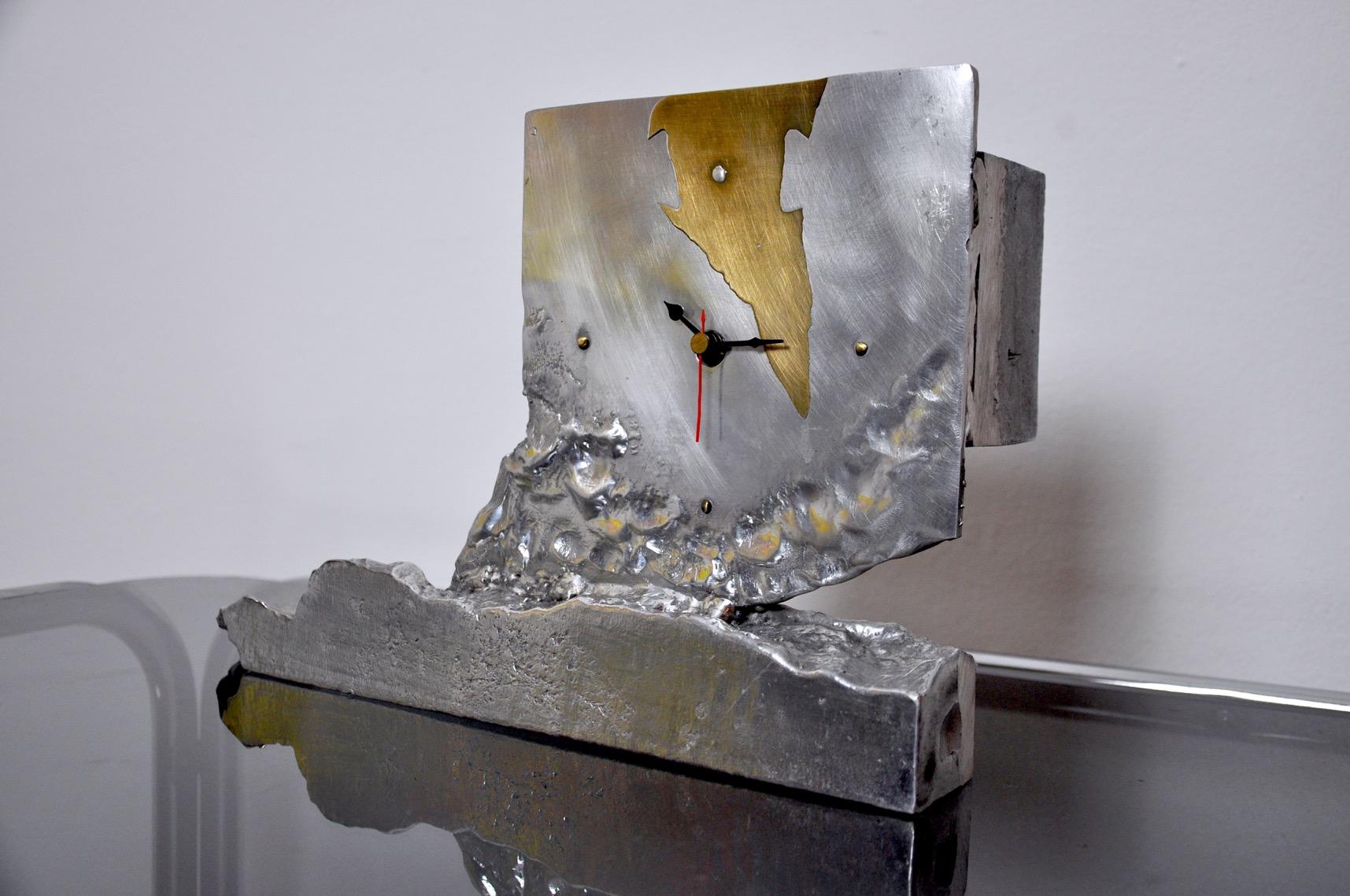 Brutalist Clock by David Marshall, 1970s For Sale at 1stDibs