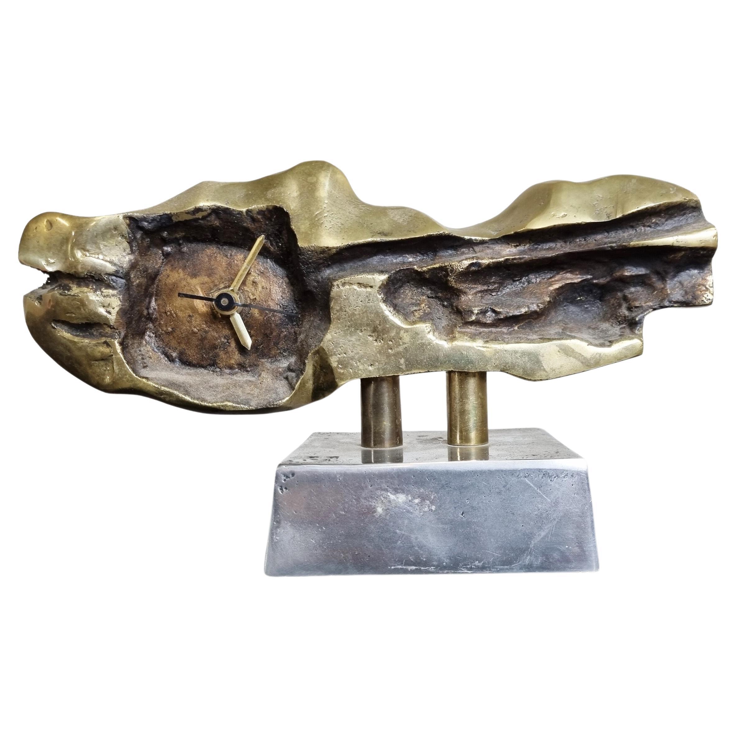 Brutalist Clock by David Marshall, 1970s For Sale at 1stDibs