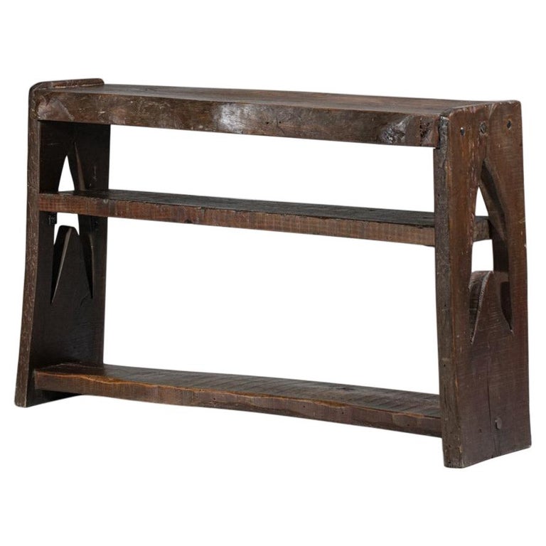 Brutalist Console in Solid Vintage Wood Massive French Design ...
