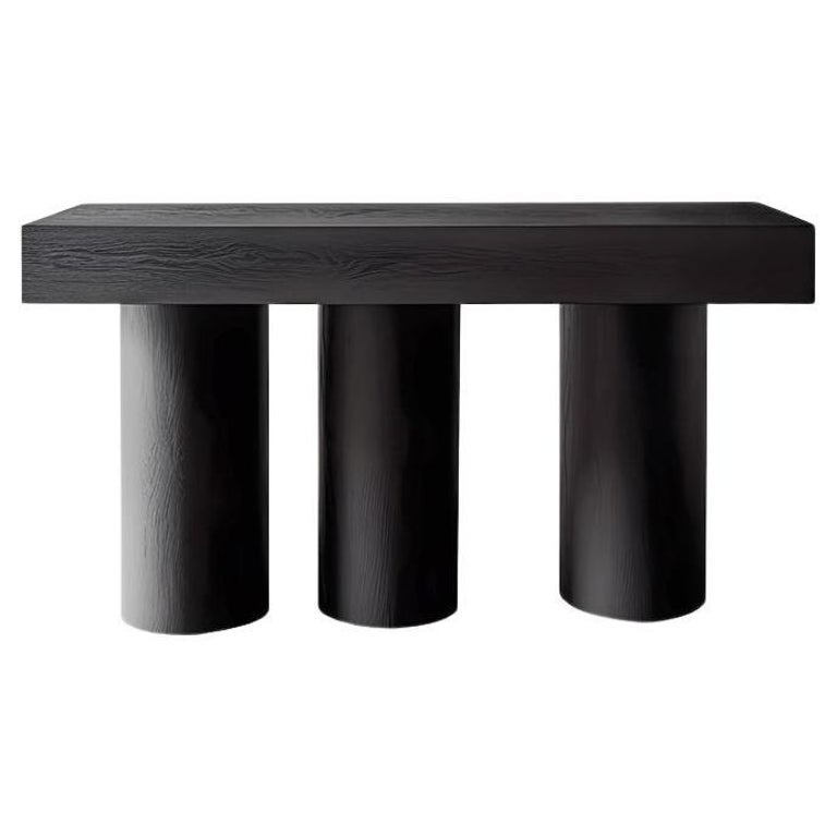 Brutalist Console Table in Black Wood Veneer, Sideboard Podio by NONO ...