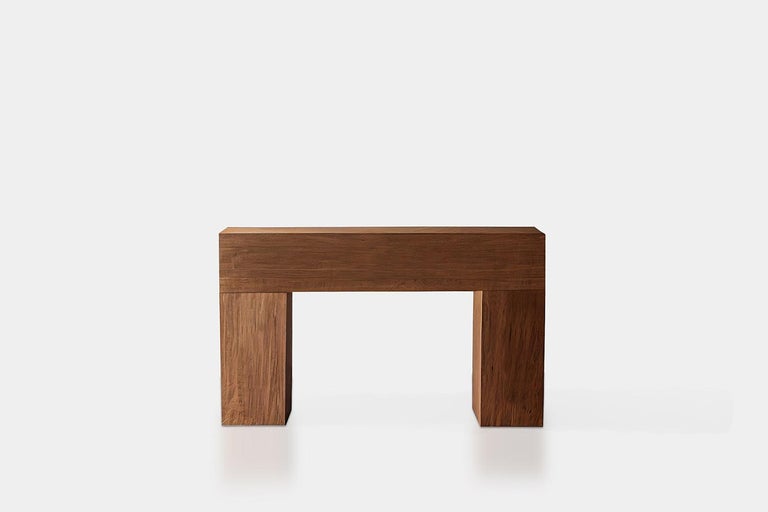 Brutalist Console Table, Minimal Old Wood Sideboard, Narrow Console ...