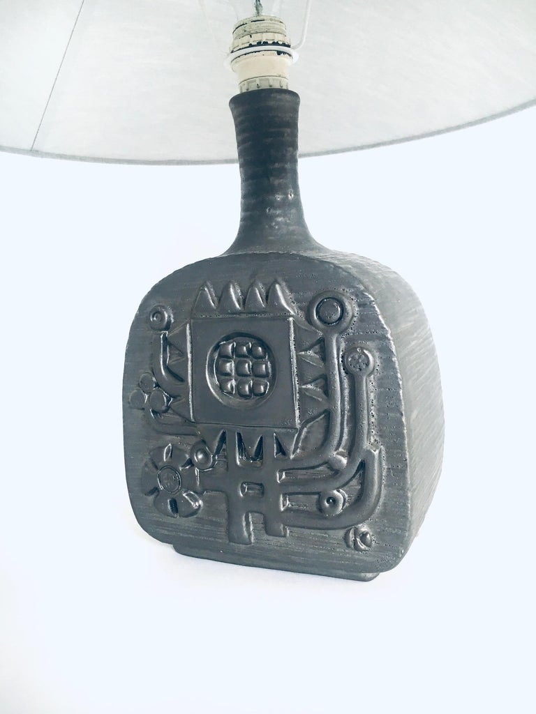Brutalist Design Ceramic Table Lamp by Emiel Laskaris for Perignem ...