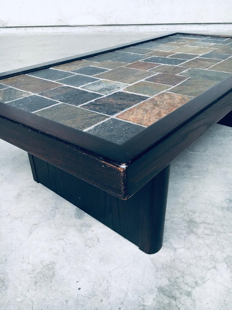 Brutalist Design in Style Slate Tile Inlay Coffee Table, Belgium 1970's ...