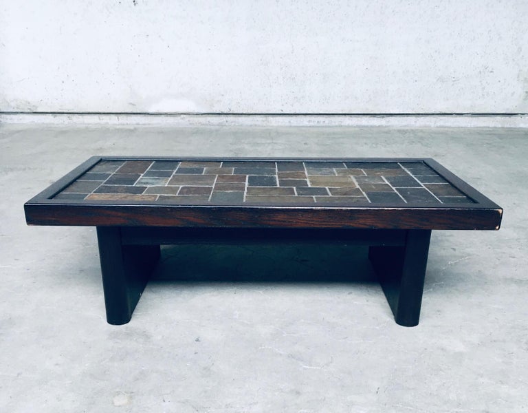 Brutalist Design in Style Slate Tile Inlay Coffee Table, Belgium 1970's ...