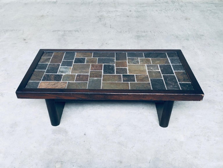 Brutalist Design in Style Slate Tile Inlay Coffee Table, Belgium 1970's ...