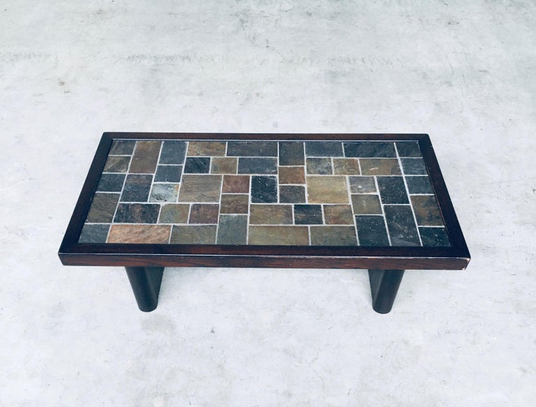 Brutalist Design in Style Slate Tile Inlay Coffee Table, Belgium 1970's ...