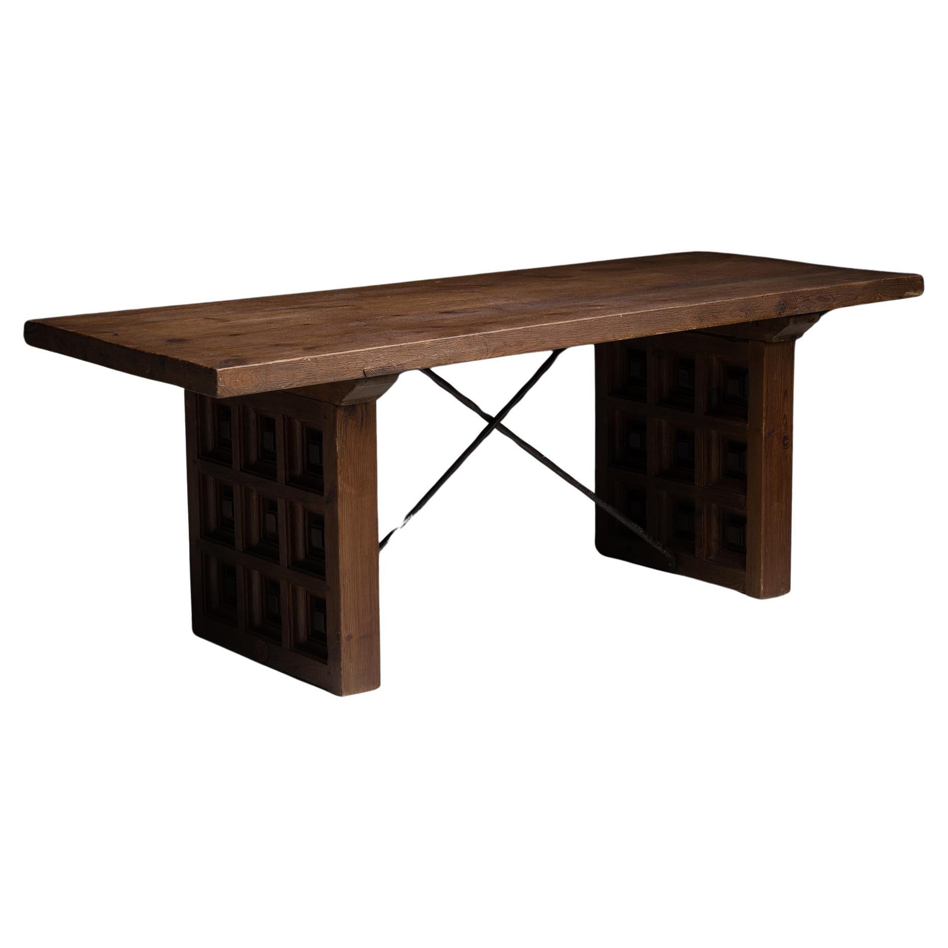 Brutalist Dining Table, Spain circa 1960 For Sale at 1stDibs