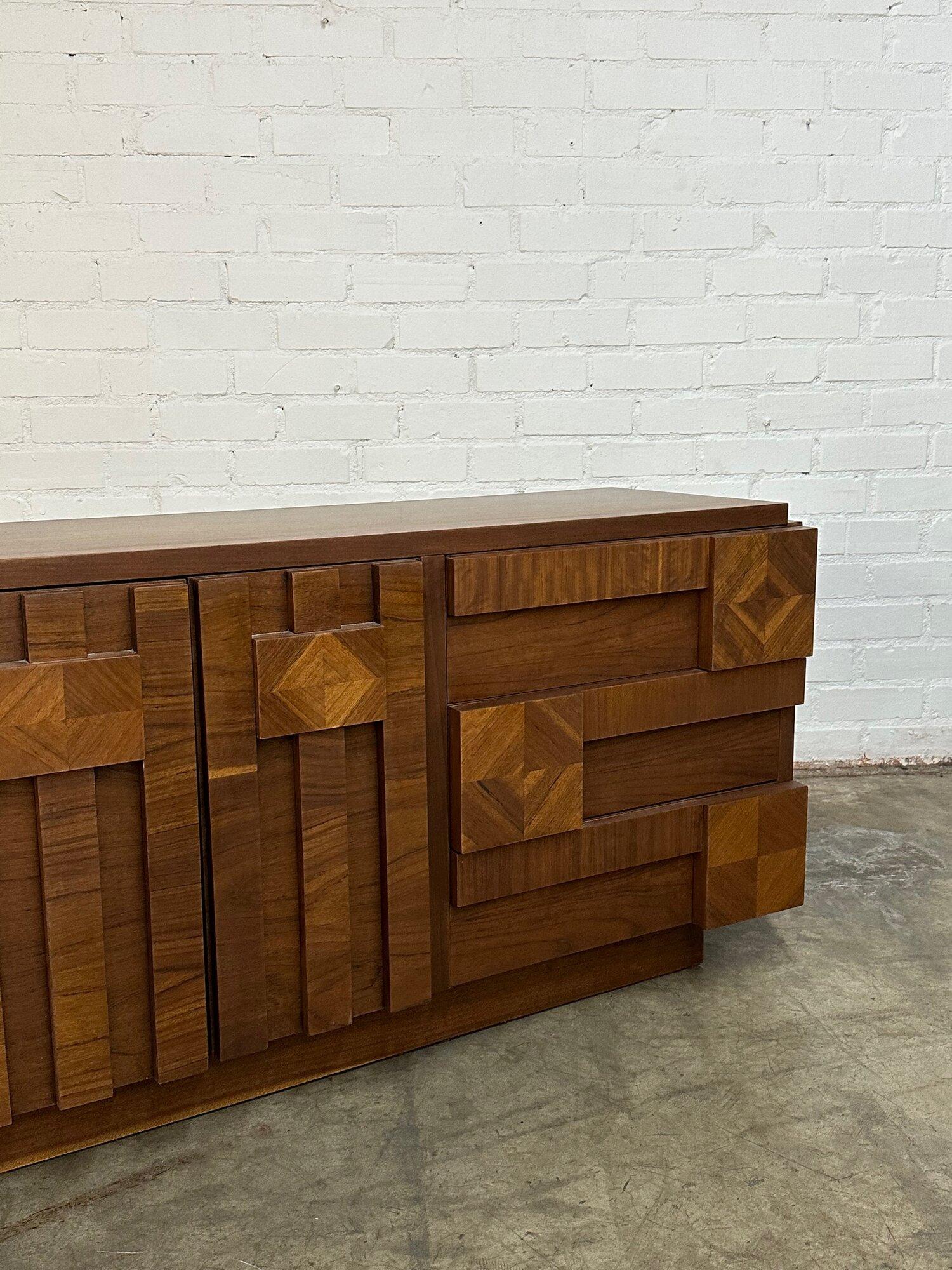 Brutalist dresser by Lane For Sale at 1stDibs